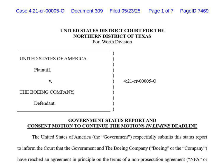 Boeing reaches deal to avoid prosecution over fatal 737 Max crashes