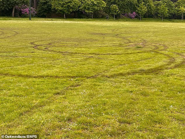 Shocking moment community rugby pitch is torn up by driver - after ...