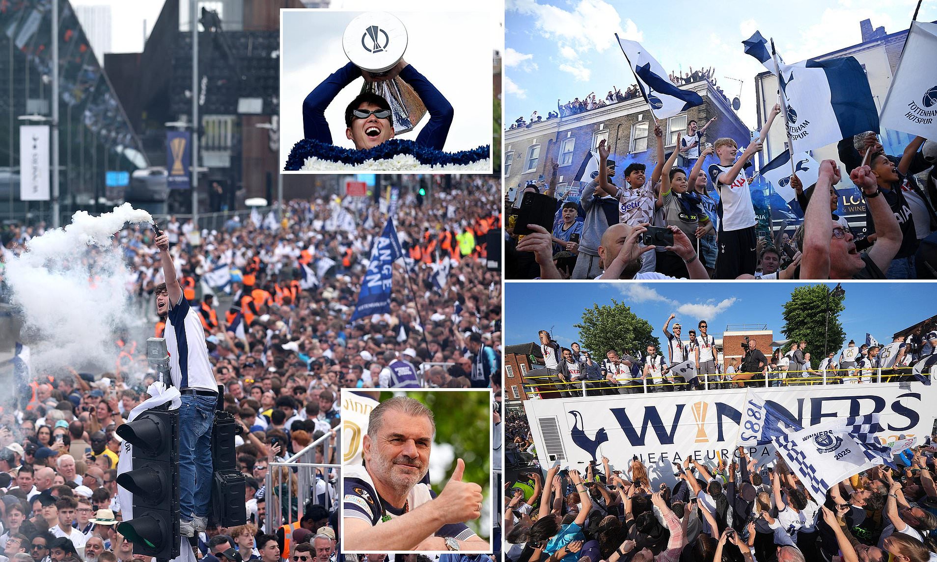 Tottenham Europa League victory parade: Thousands line the streets in ...