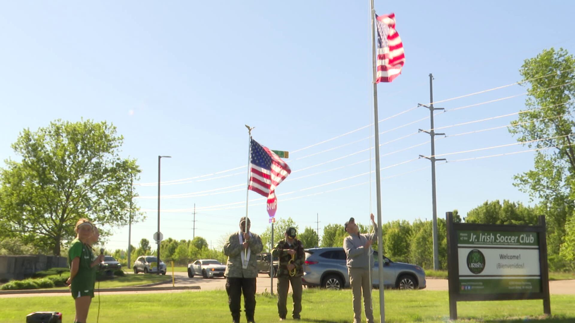 Jr. Irish Soccer Club honors all veterans with a flag-raising ceremony ...
