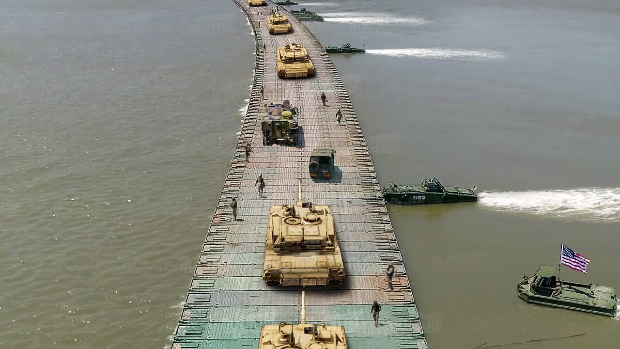 US Genius Technique to Move Large Number of Tanks Across Big Rivers