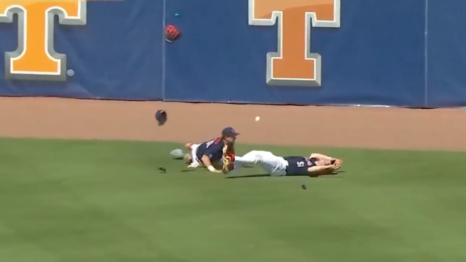 Ole Miss Outfielders Have Violent Collision During SEC Tournament Win ...