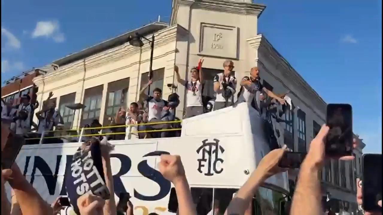 Tottenham celebrate Europa League win with parade in North London