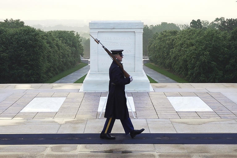 For 1 sentinel, a final walk at Arlington's Tomb of the Unknown Soldier