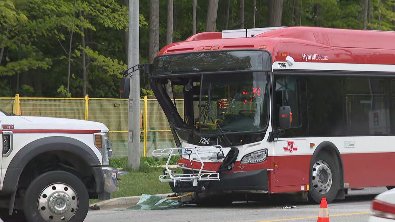 7 injured in crash involving 2 vehicles and TTC bus in Etobicoke ...