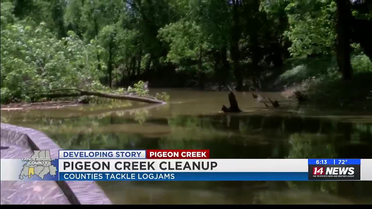 Pigeon Creek cleanup: Counties tackle logjams