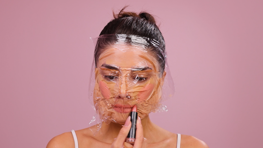 Trying the Plastic Wrap Makeup Trend