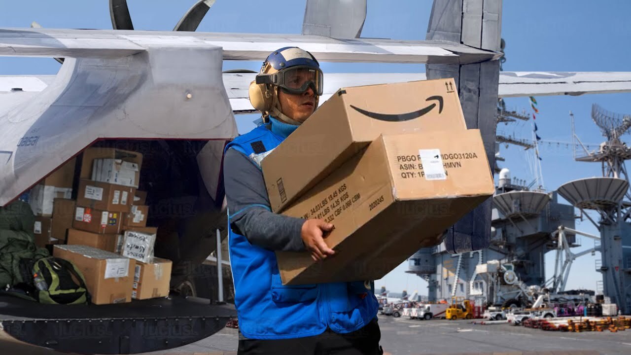 US aircraft carrier facilitates Amazon deliveries while at sea