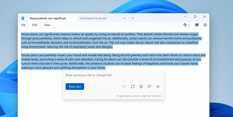 Microsoft Notepad's latest AI trick churns out custom text for you