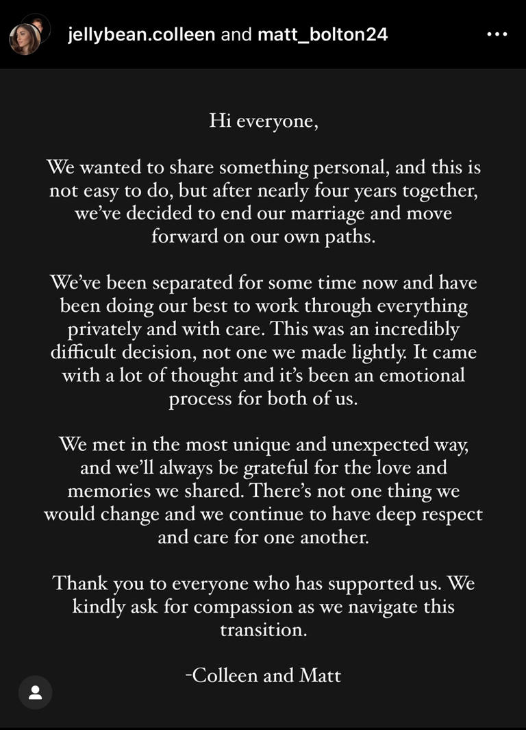 After Speculation, Matt And Colleen From "Love Is Blind" Confirmed They ...