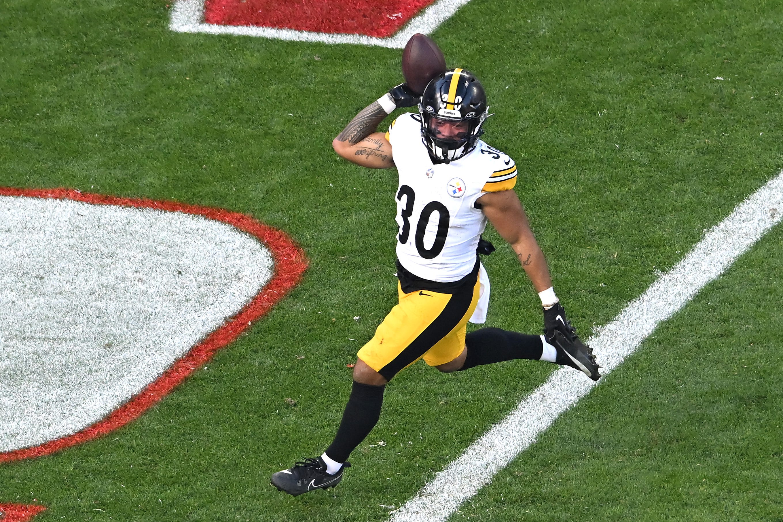 PFF grades for the Steelers projected offensive starters.