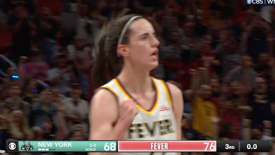 Caitlin Clark Was So Fired Up After Hitting Deep Buzzer-Beater vs. Liberty
