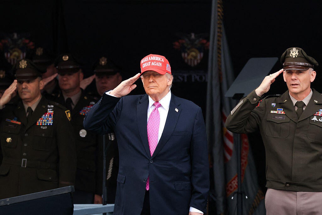 Trump praises West Point cadets, takes credit for U.S. military might
