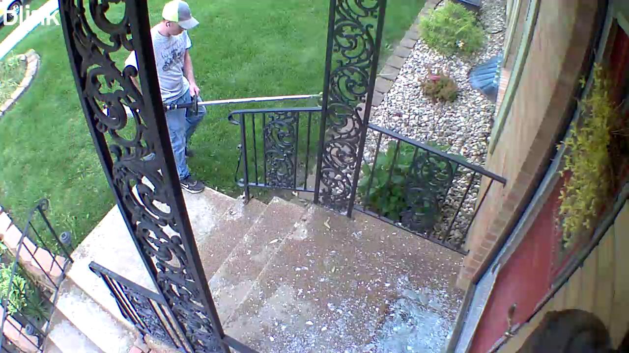 Weed Wacker Breaks Glass Door