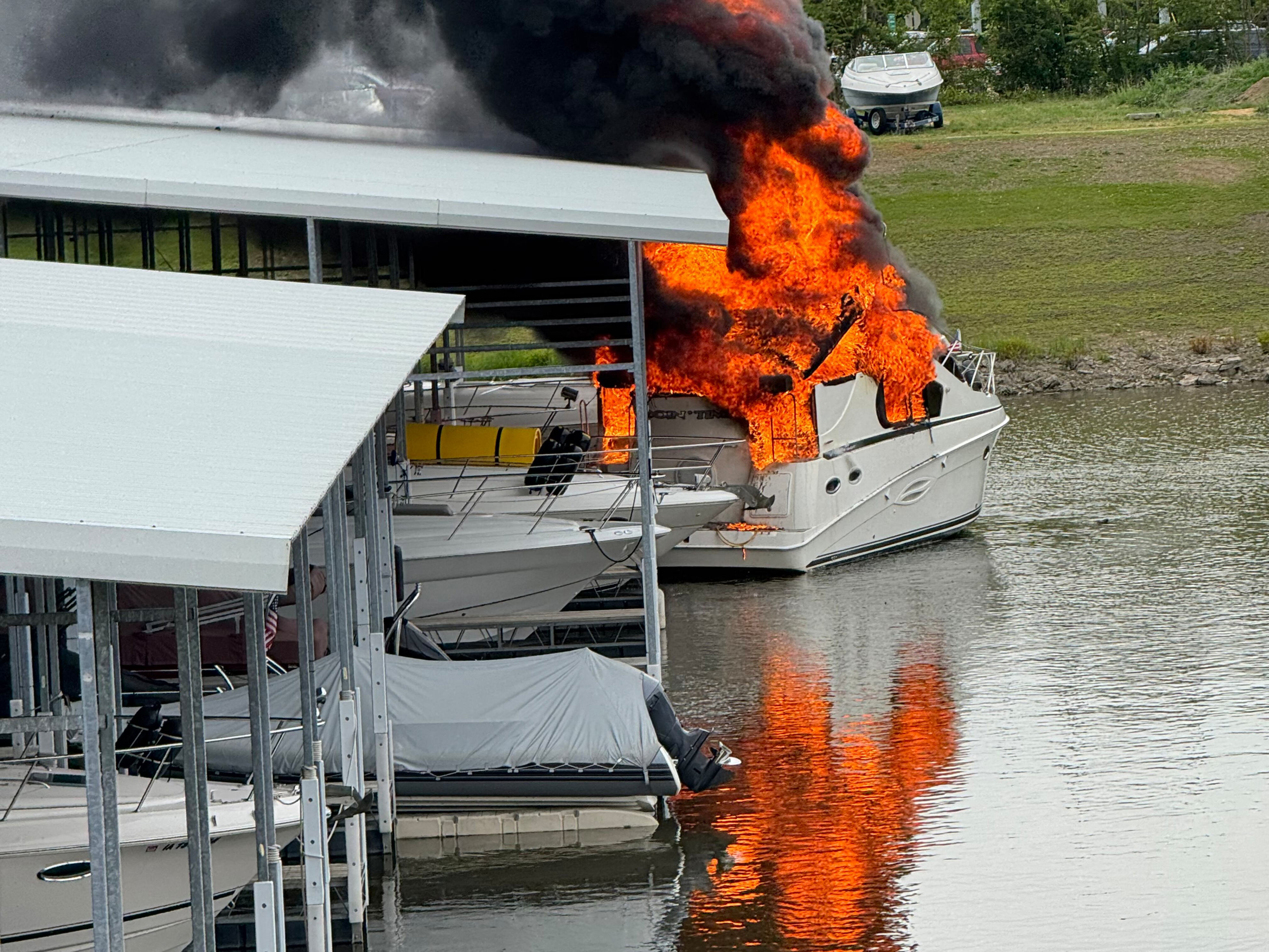 Boat destroyed after fire at American Marine in Dubuque