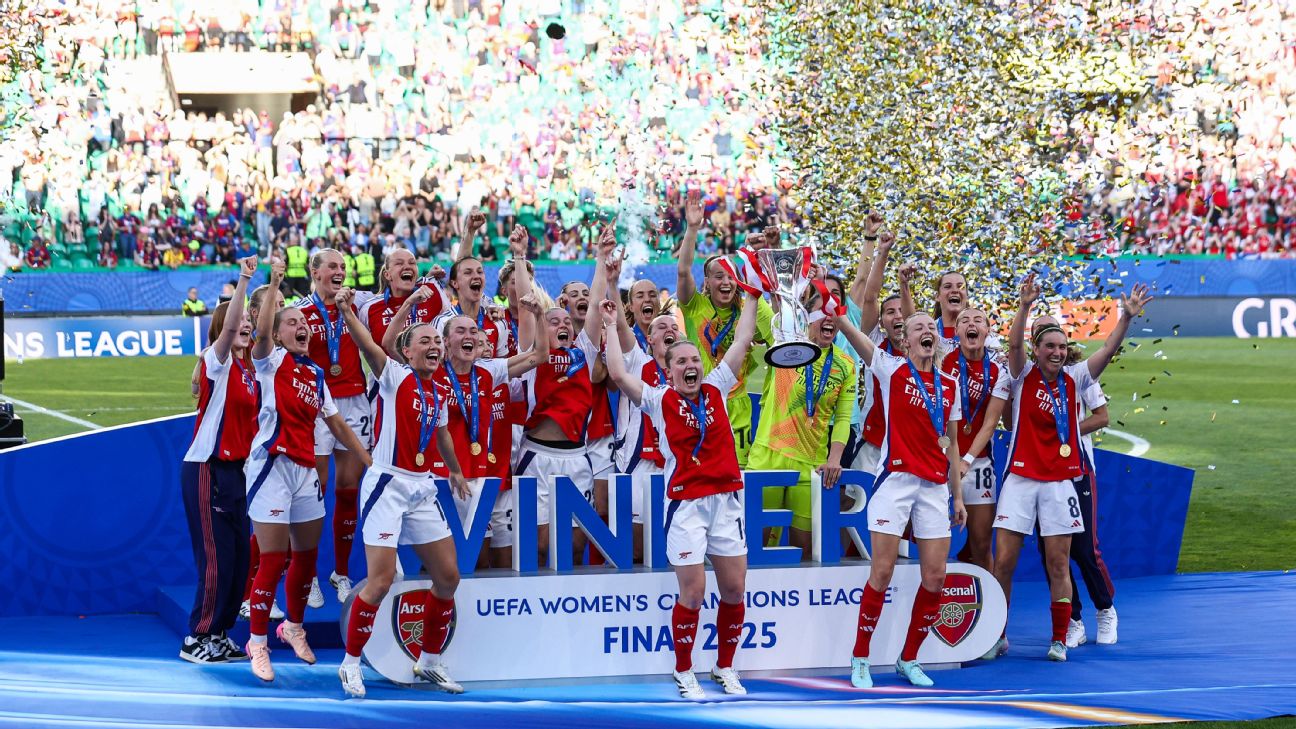 Arsenal celebrate Women's Champions League triumph: In pictures
