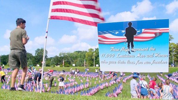 Baton Rouge honors fallen heroes with flags, ceremony, six-mile march