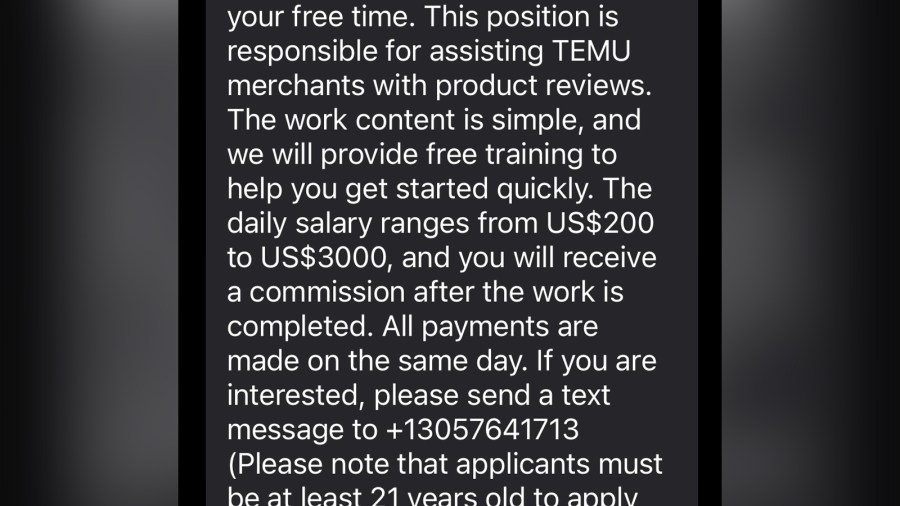 Got a ‘Temu’ job offer via text? Why people who replied are warning others