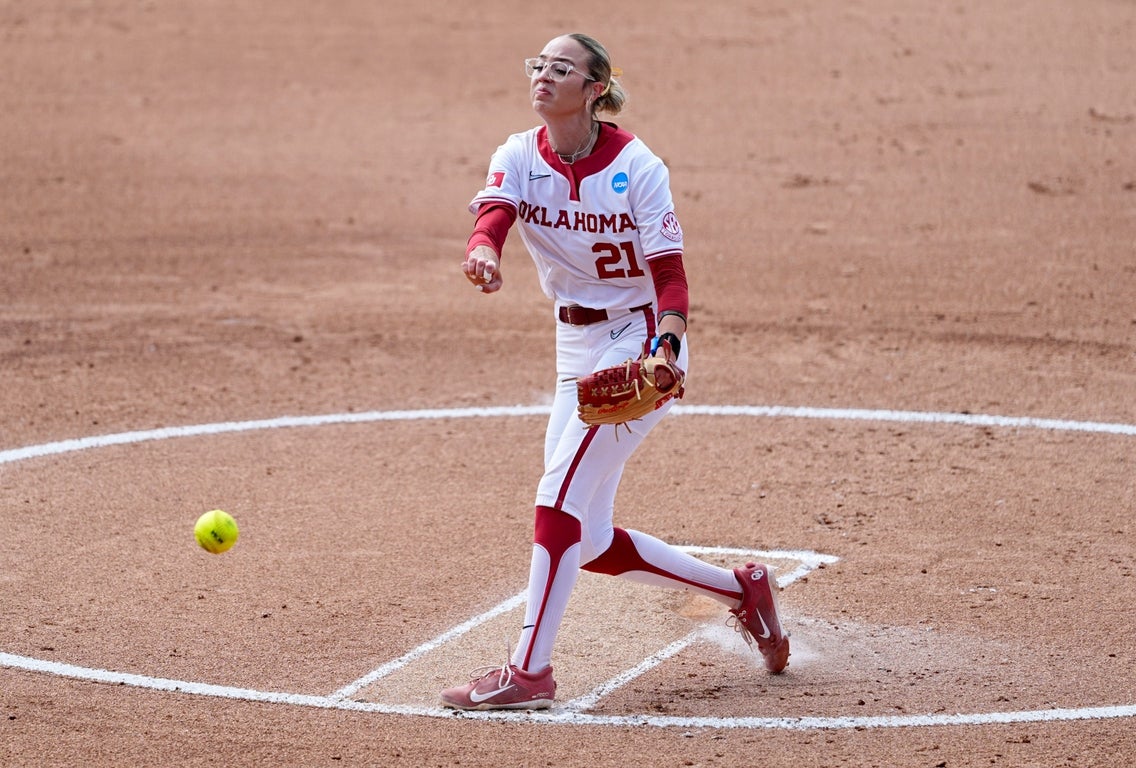 Oklahoma softball pitcher Sam Landry, in photos