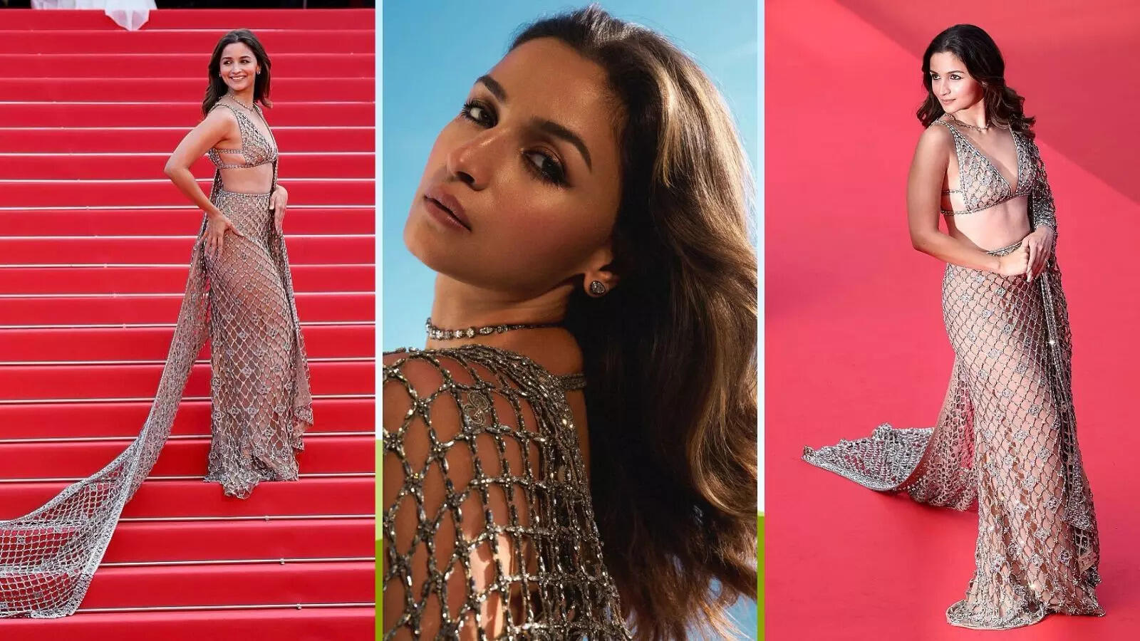 Cannes 2025: Alia Bhatt Stuns in Custom Gucci Saree on the Red Carpet