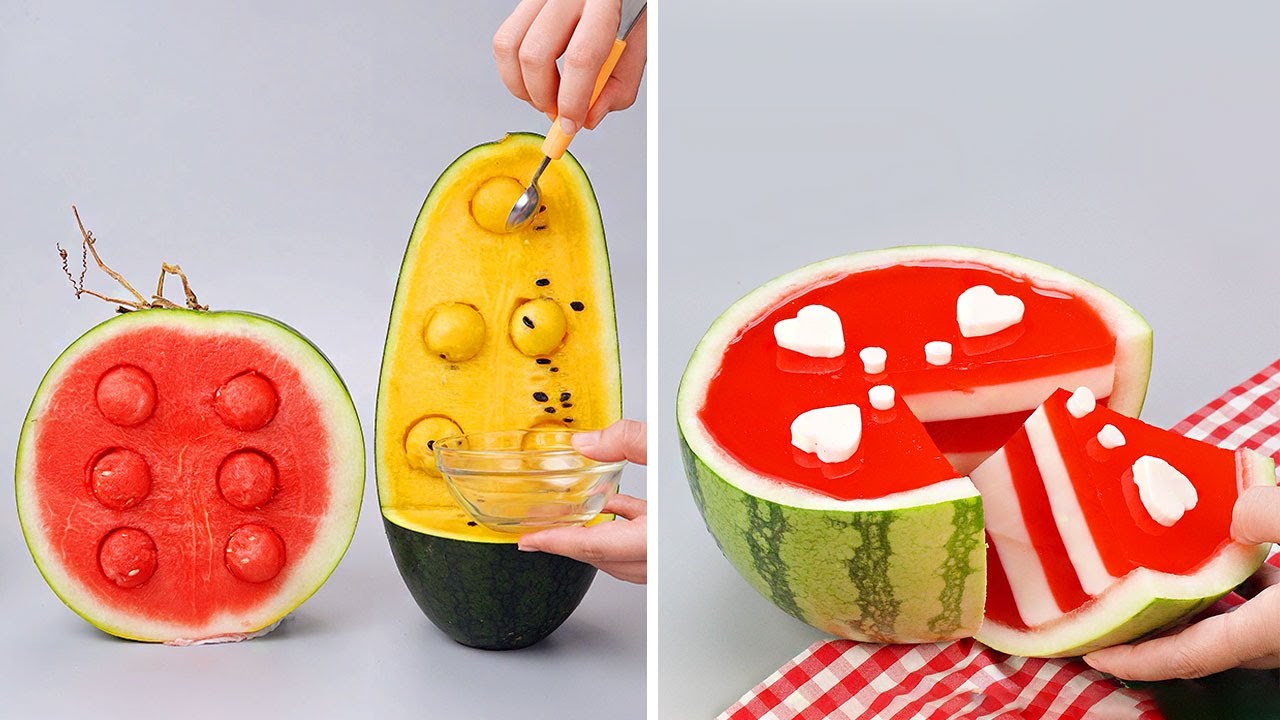 How to Make a Satisfying Watermelon Jelly Cake 🍉 | Creative Fruit Art ...