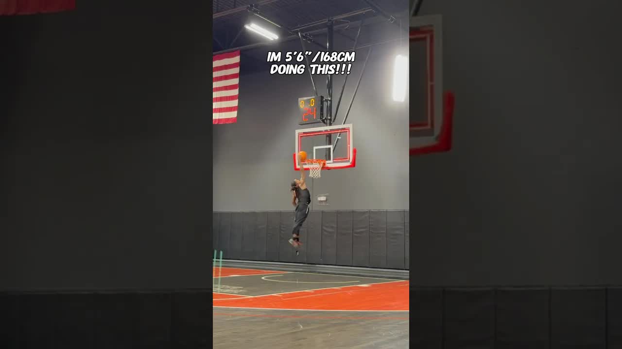 (355) vertical dunk fail! 5'6 dunk attempt gone wrong