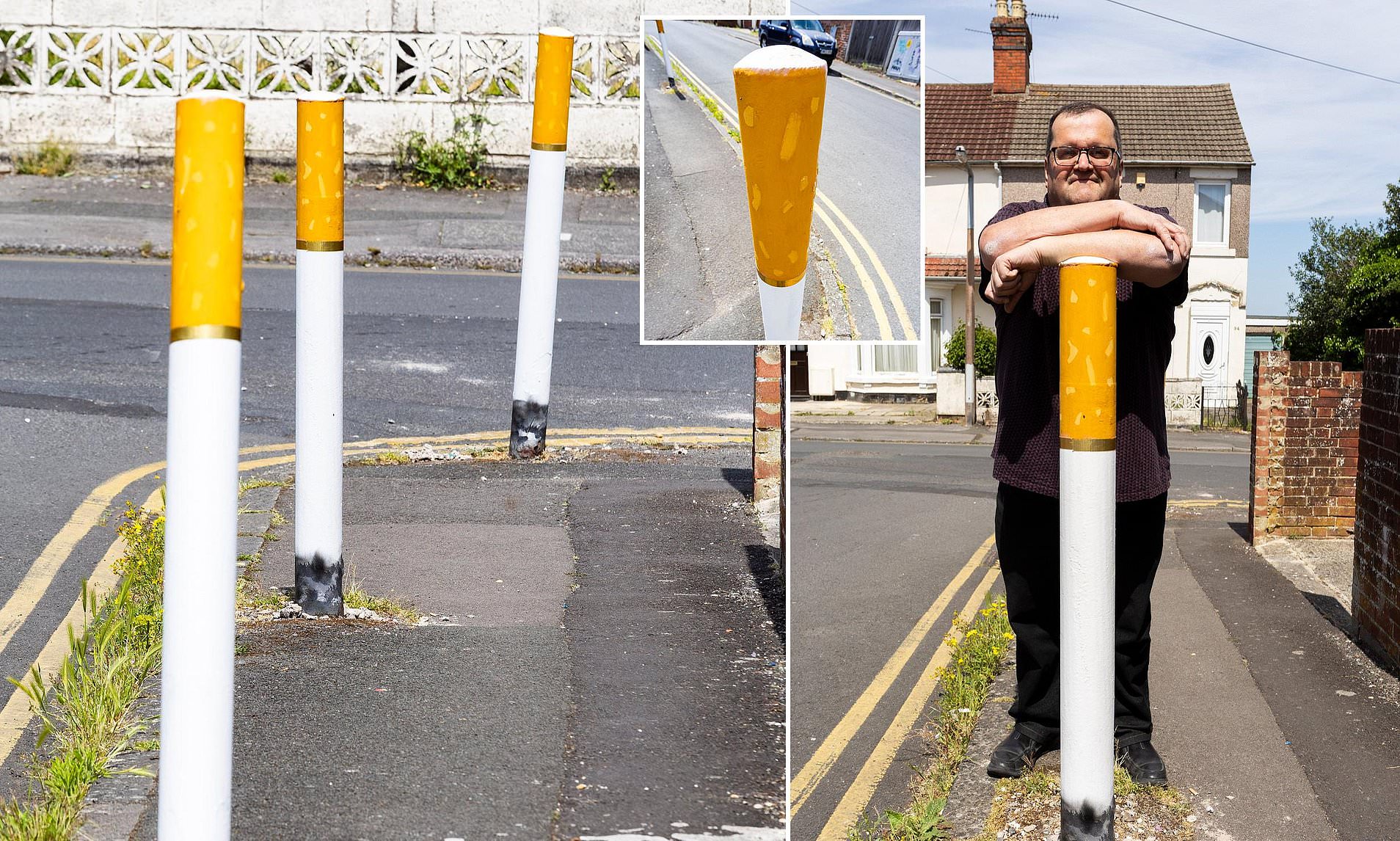 Graffiti artist who transformed bollards into giant cigarettes sparks row