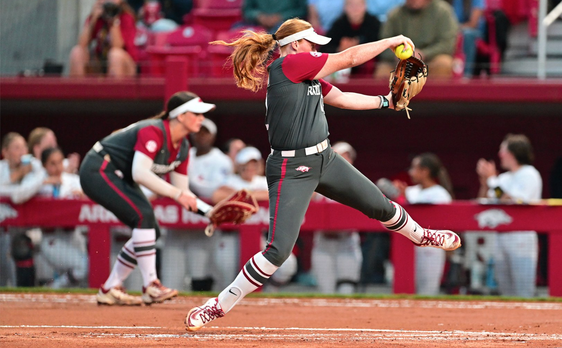 Payton Burnham pitches Arkansas softball past Ole Miss in Game 2 of ...