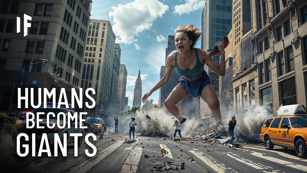 Imagine a world where humans grow to dinosaur size