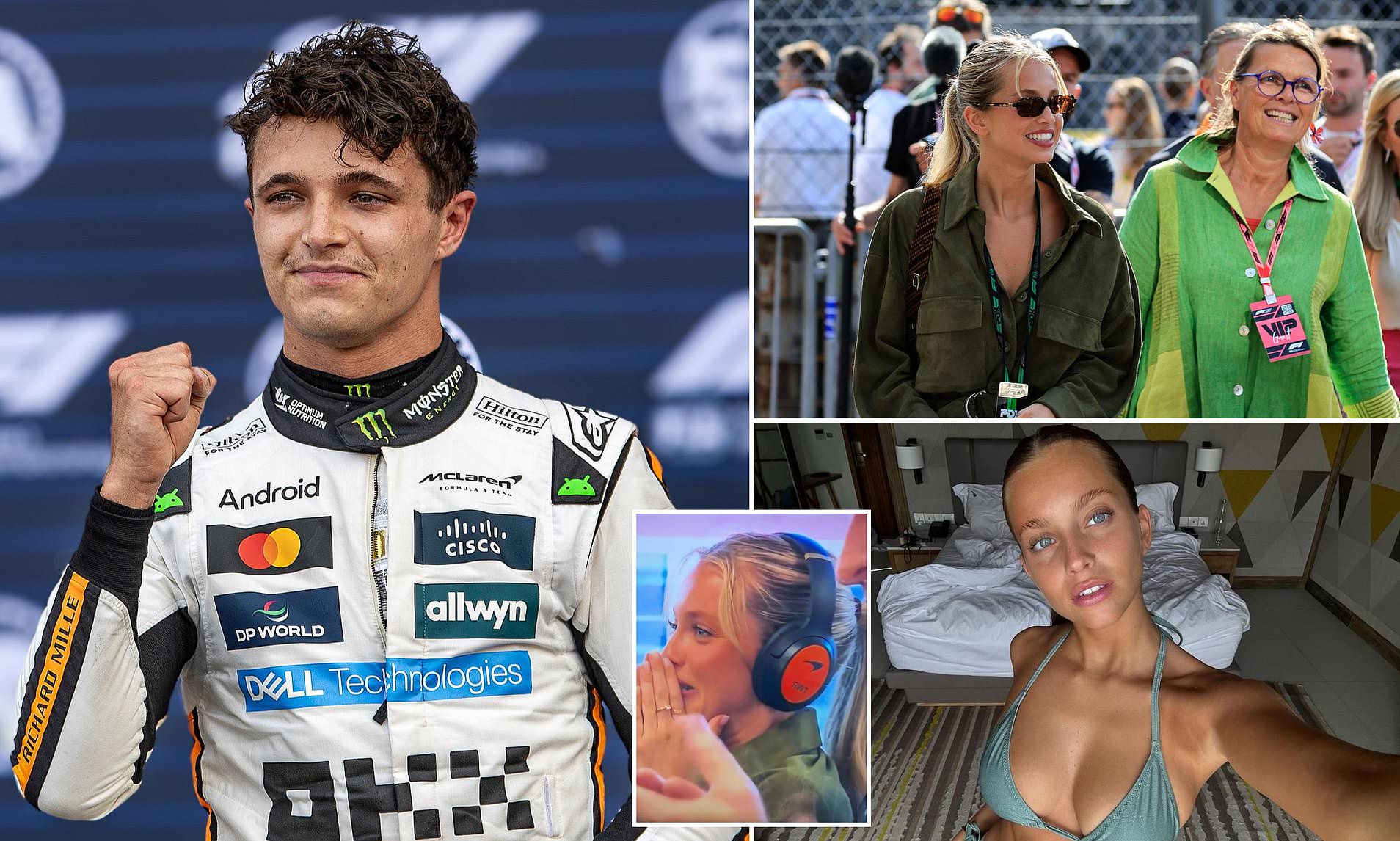 Lando Norris' model ex-girlfriend emotionally cheers him on in Monaco
