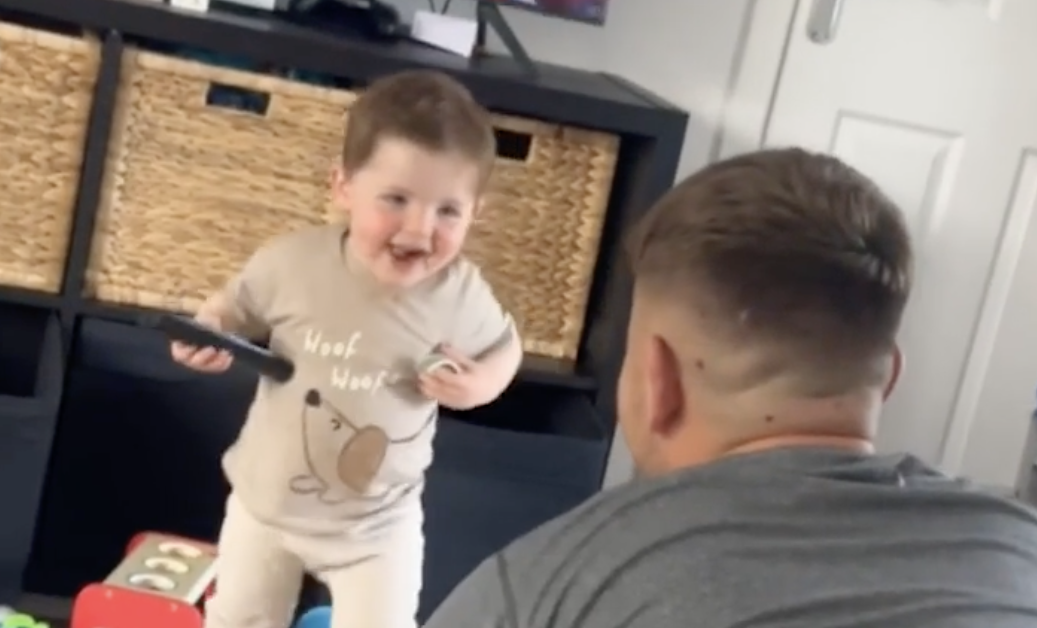 Toddler Takes Control of the Remote in Hilarious Football Game Prank
