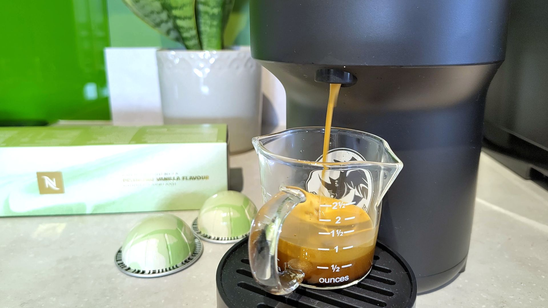 Nespresso's pistachio vanilla coffee capsules are delicious over ice, and I can't stop drinking them