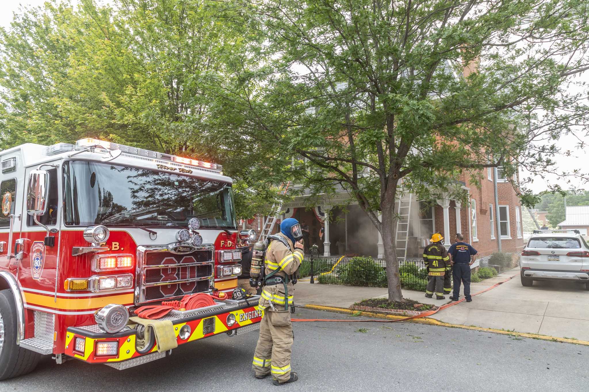 Fire Crews fight house fire in Columbia