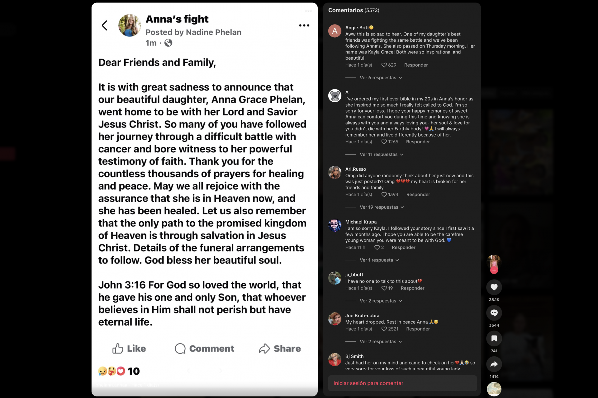 Tragedia en las redes: Anna Grace Phelan nos deja a los 19 años