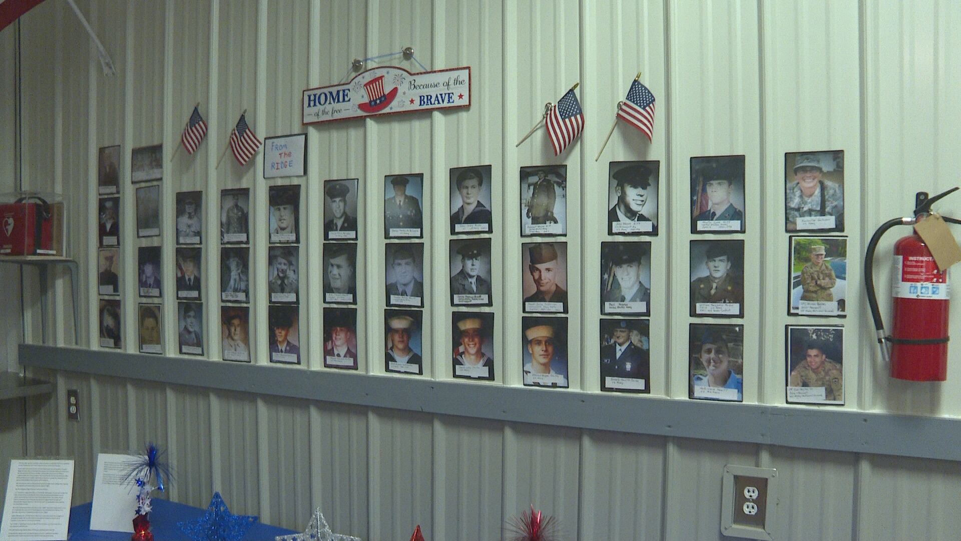 Memorial Wall made to honor veterans who lived on Progress Ridge Road