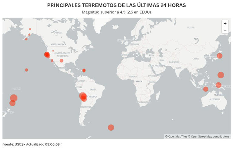 Terremotos hoy, 24 de noviembre: consulta dónde ha habido sismos y su ...