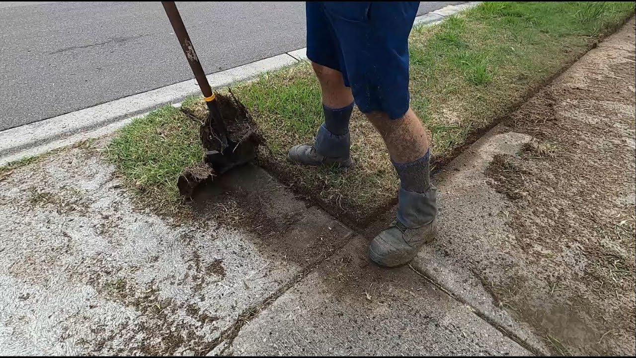 Ripping Grass from Concrete - The Ultimate Satisfying Cut