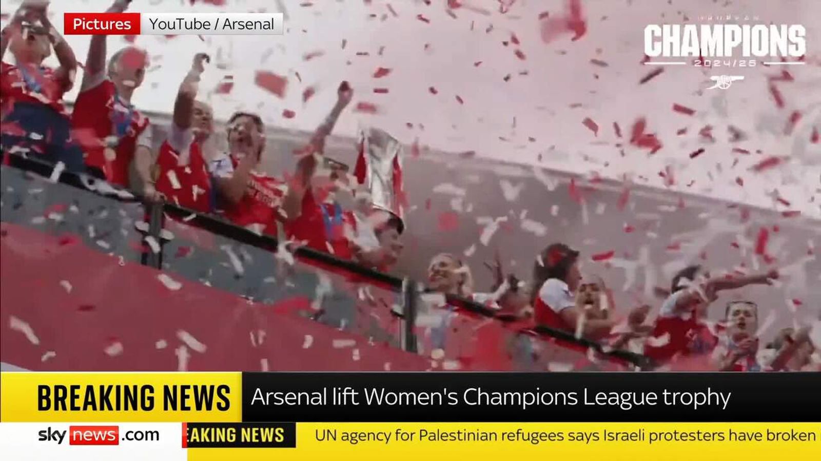 Arsenal lift Women's Champions League trophy