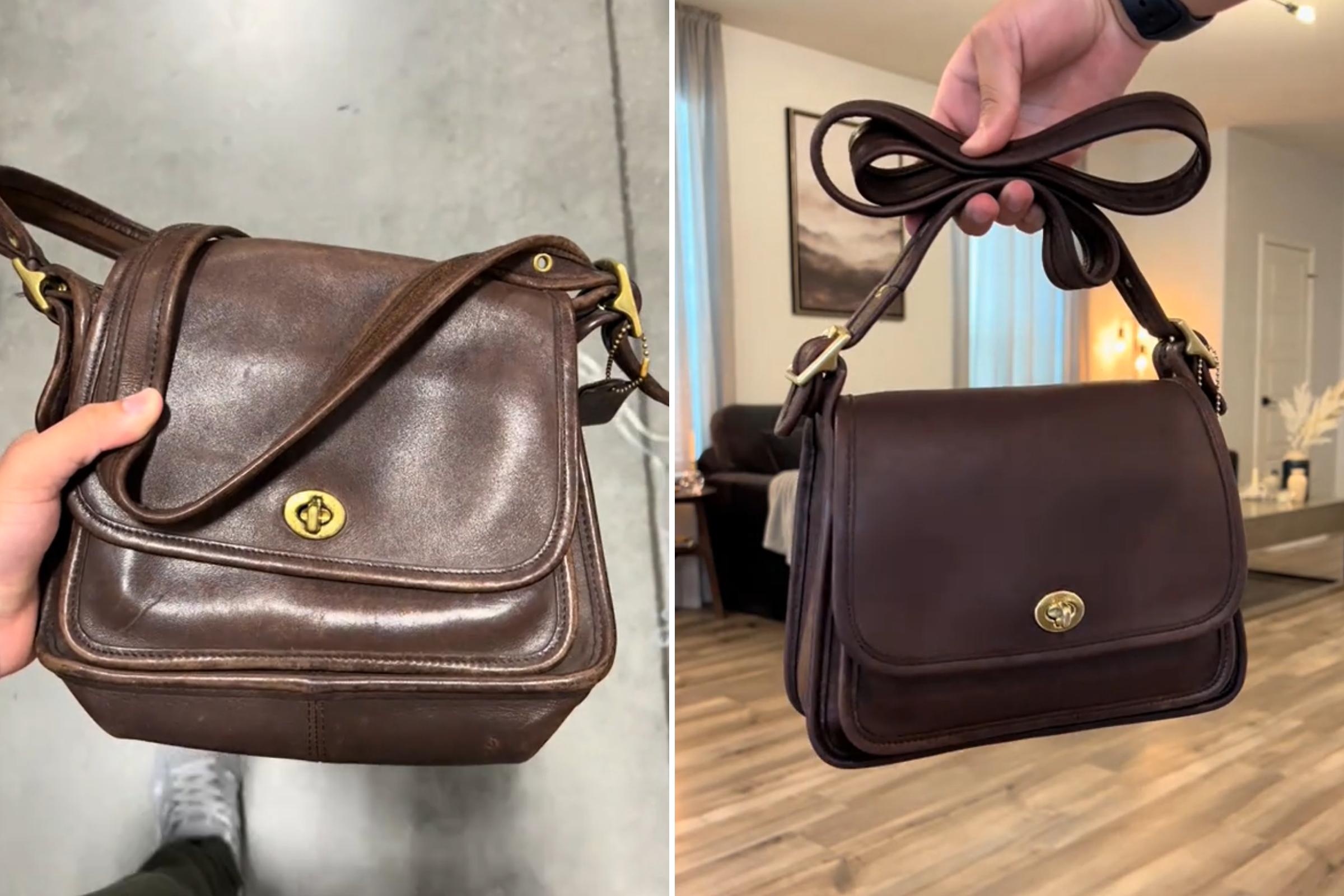 Thrifter finds worn looking designer bag—Shock at what he does next