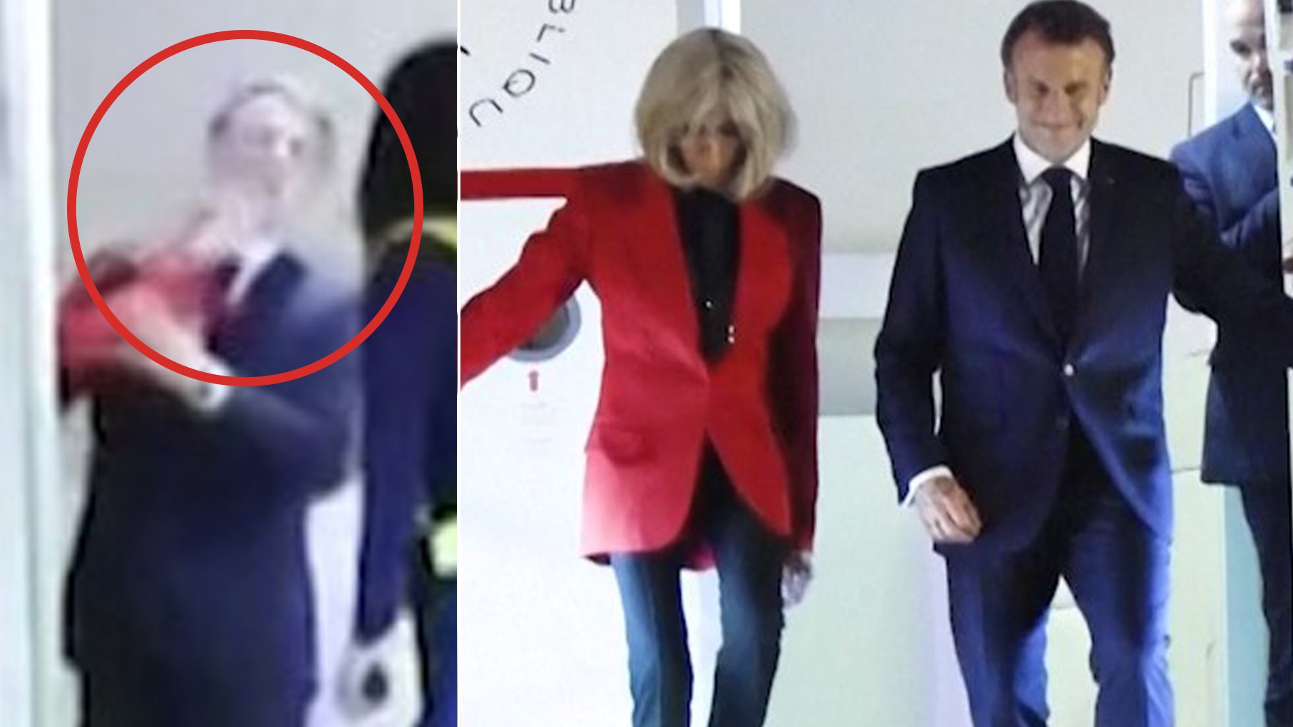Emmanuel Macron 'pushed in the face by his wife' after touching down in ...