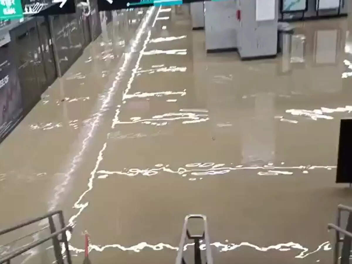 Mumbai rains: Underground metro station inundated; MMRC suspends ...