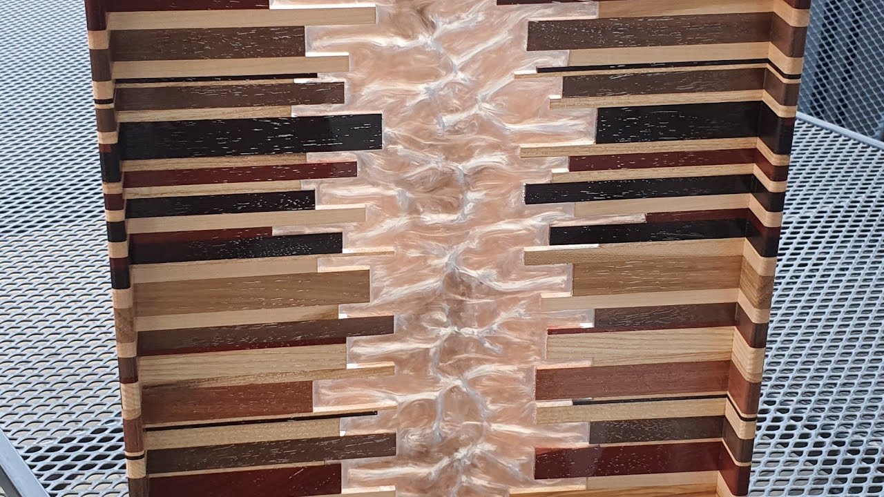 Multicolored Tray with Epoxy Resin