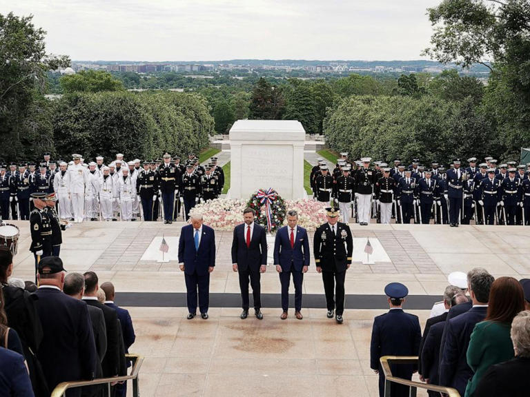 Trump takes veiled swipe at Biden in Arlington Memorial Day remarks
