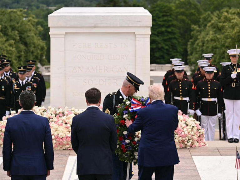 Trump takes veiled swipe at Biden in Arlington Memorial Day remarks