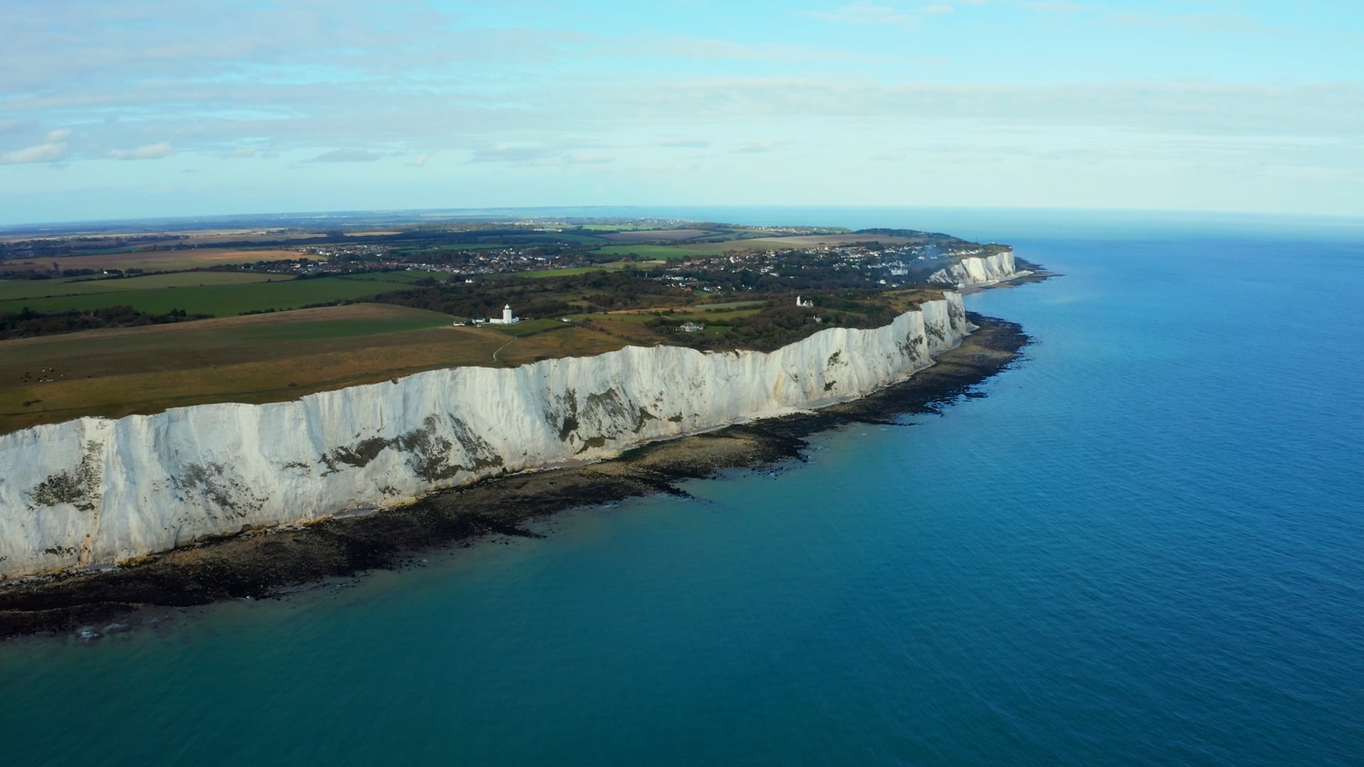 Soar Above Dover's Iconic White Cliffs with Stunning Drone Footage