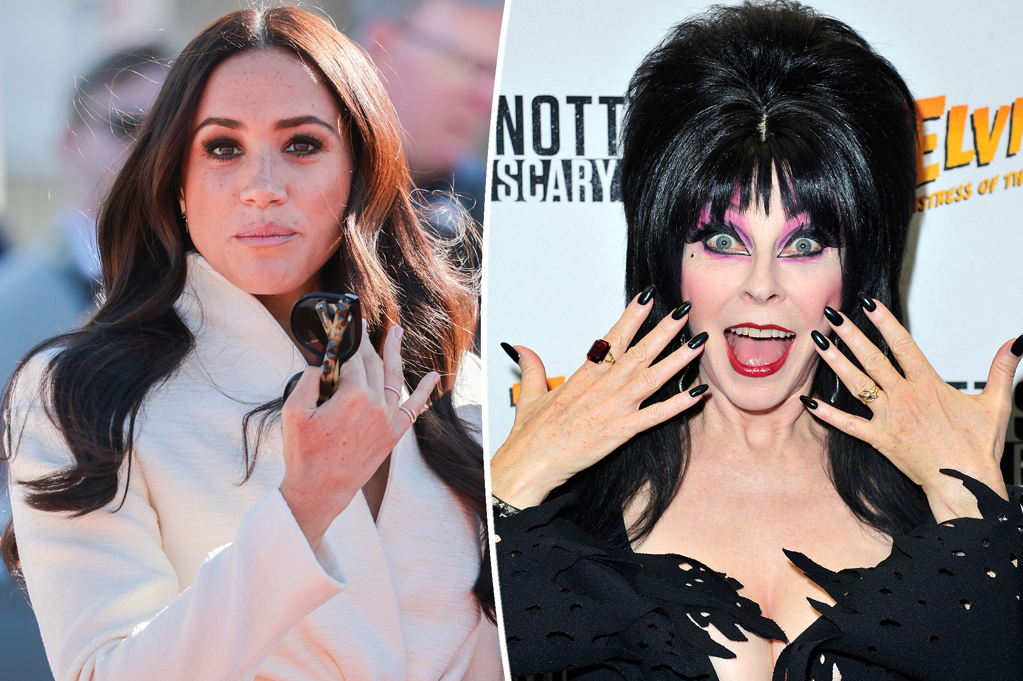 Horror icon Elvira claps back at Meghan Markle over hair dig: ‘Hey ...