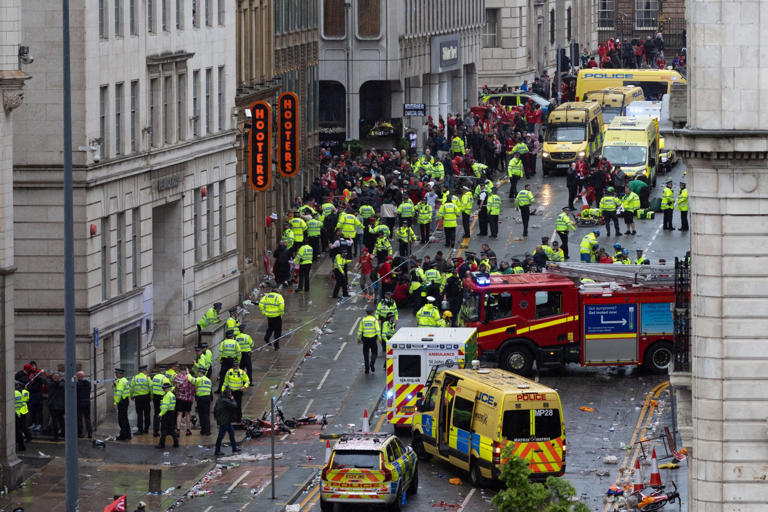 Man, 53, arrested after car rams through crowd of Liverpool fans