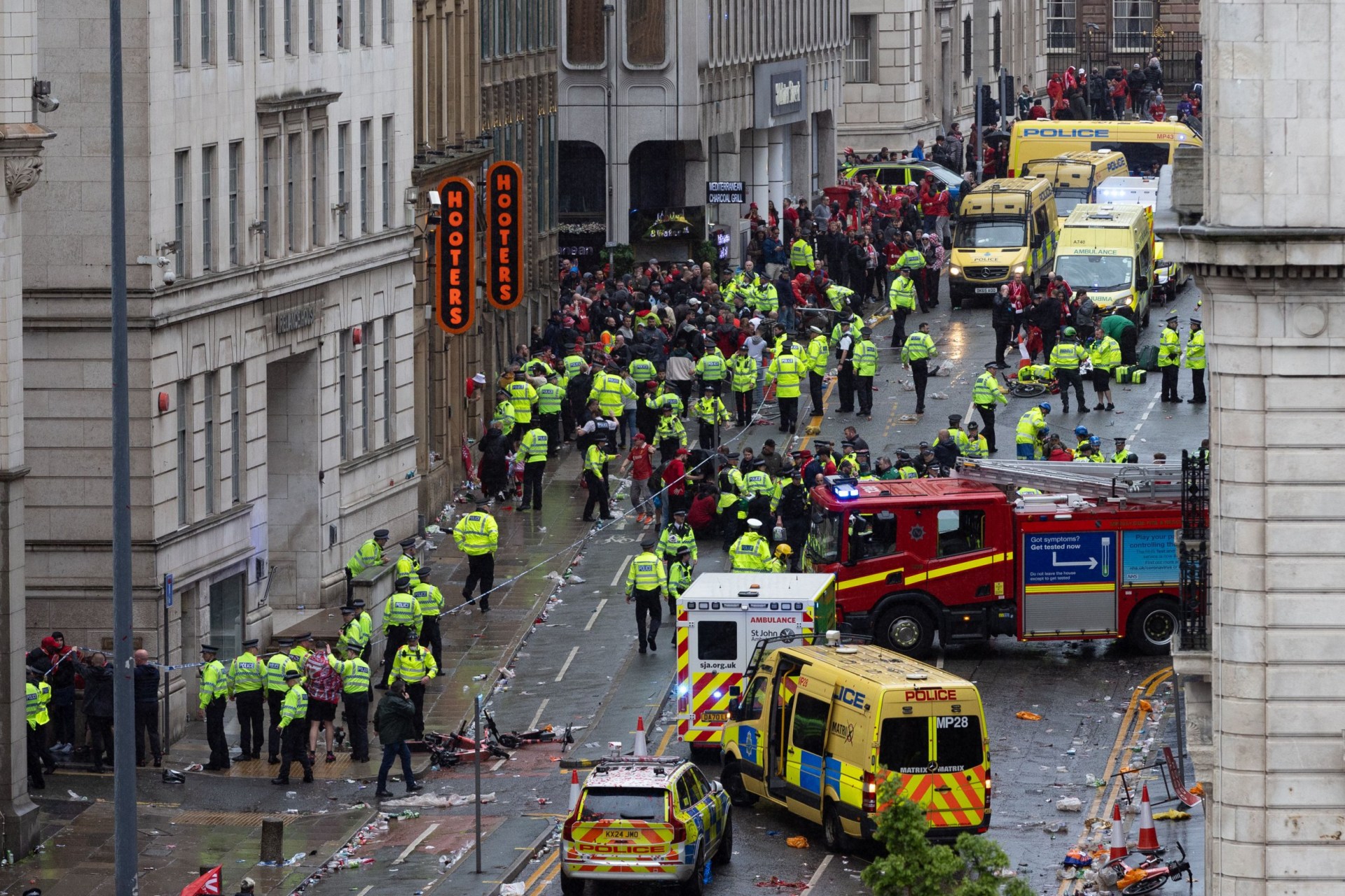 Man, 53, arrested after car rams through crowd of Liverpool fans