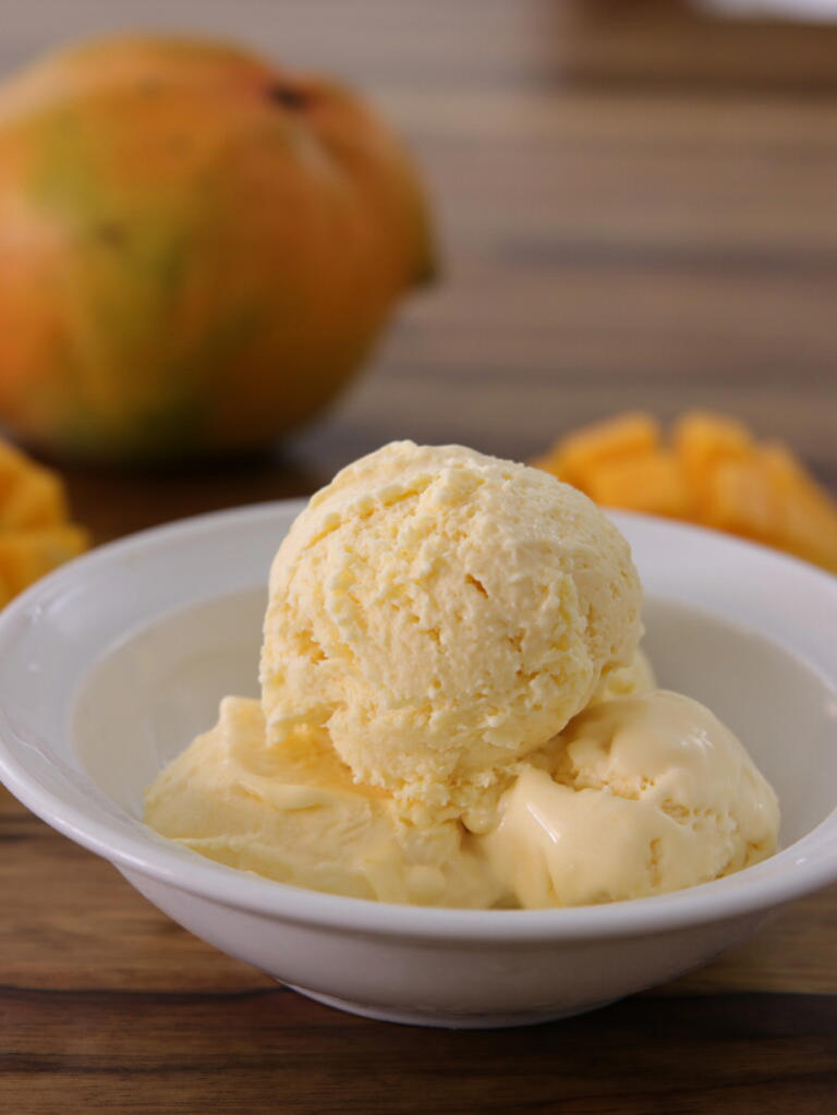 3 Ingredient Mango Ice Cream