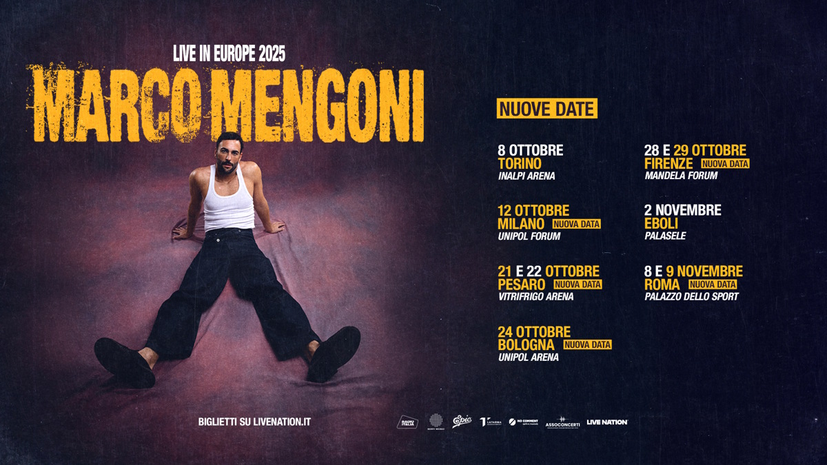 Marco Mengoni, tra stadi e palazzetti: nuove date per ‘Live in Europe 2025’
